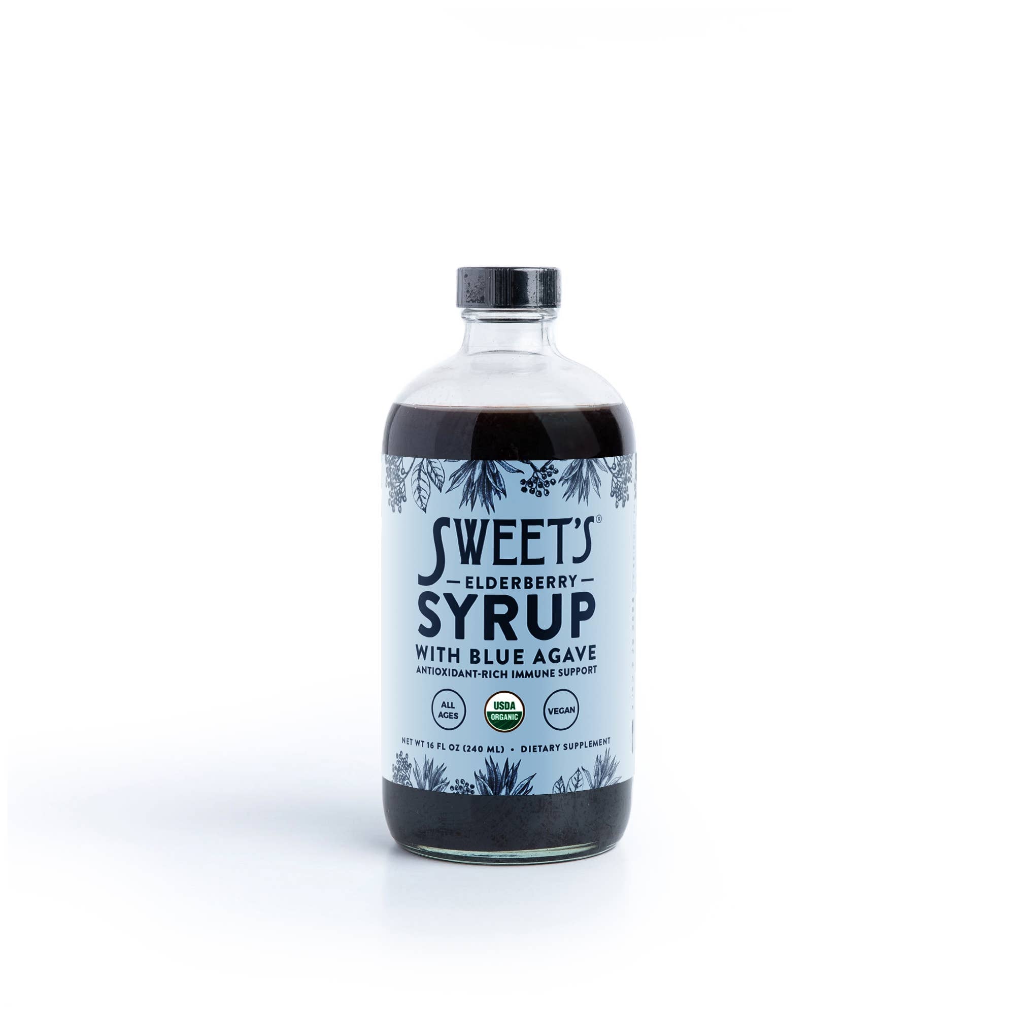SHELF STABLE Elderberry Syrup with Blue Agave - 16 oz – Northwoods ...